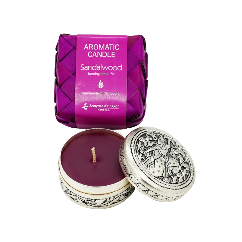 Candle in round silver box - Senteurs d'Angkor
